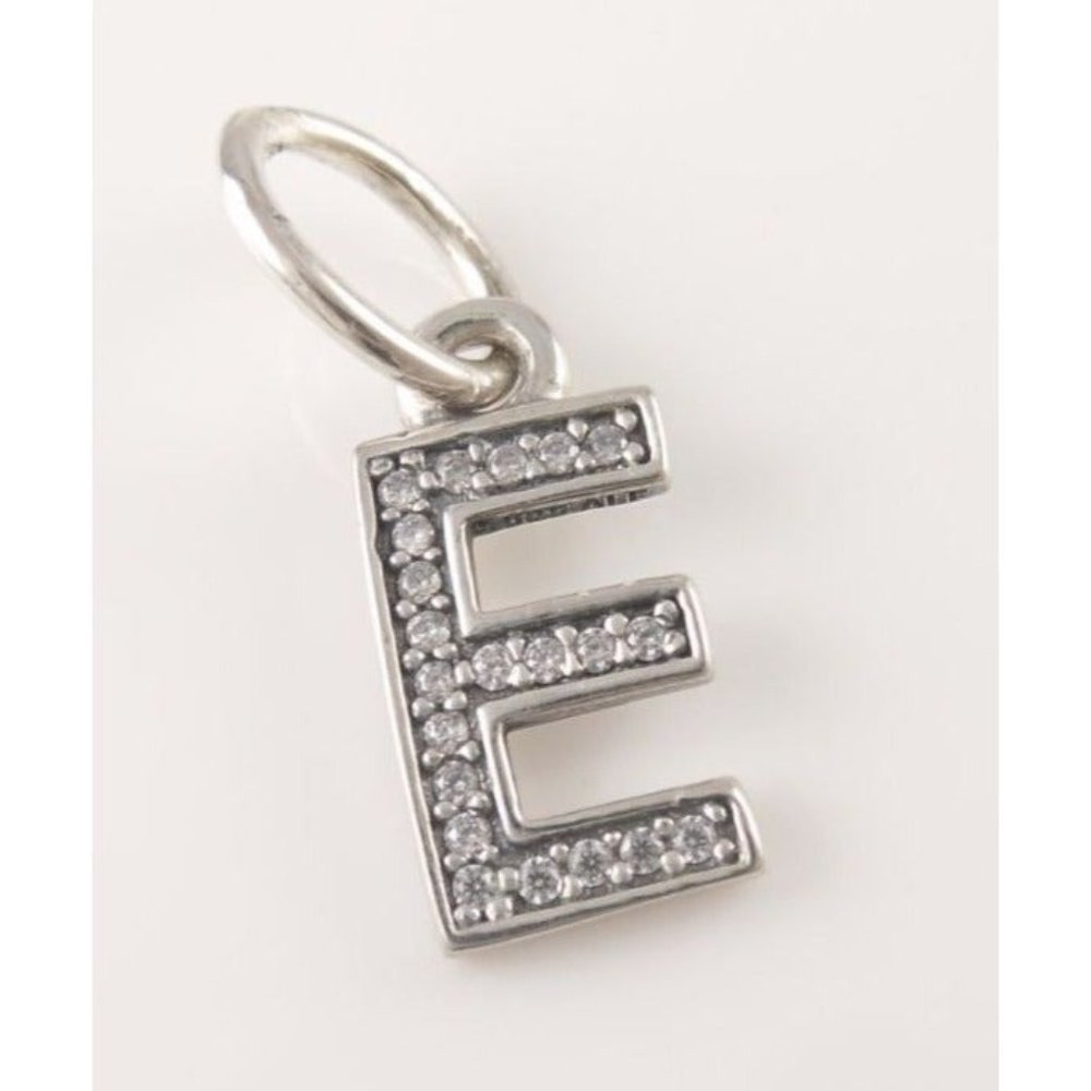 Authentic Pandora Alphabet Letter E Pendant/Dangle Bi… - Gem